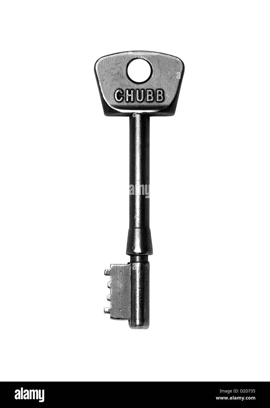 Single silver key cut out white background Stock Photo - Alamy