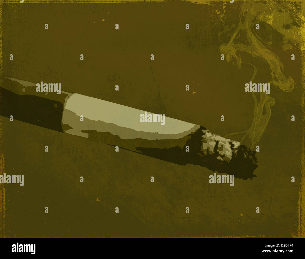 A painting of a smoking cigarette Stock Photo - Alamy