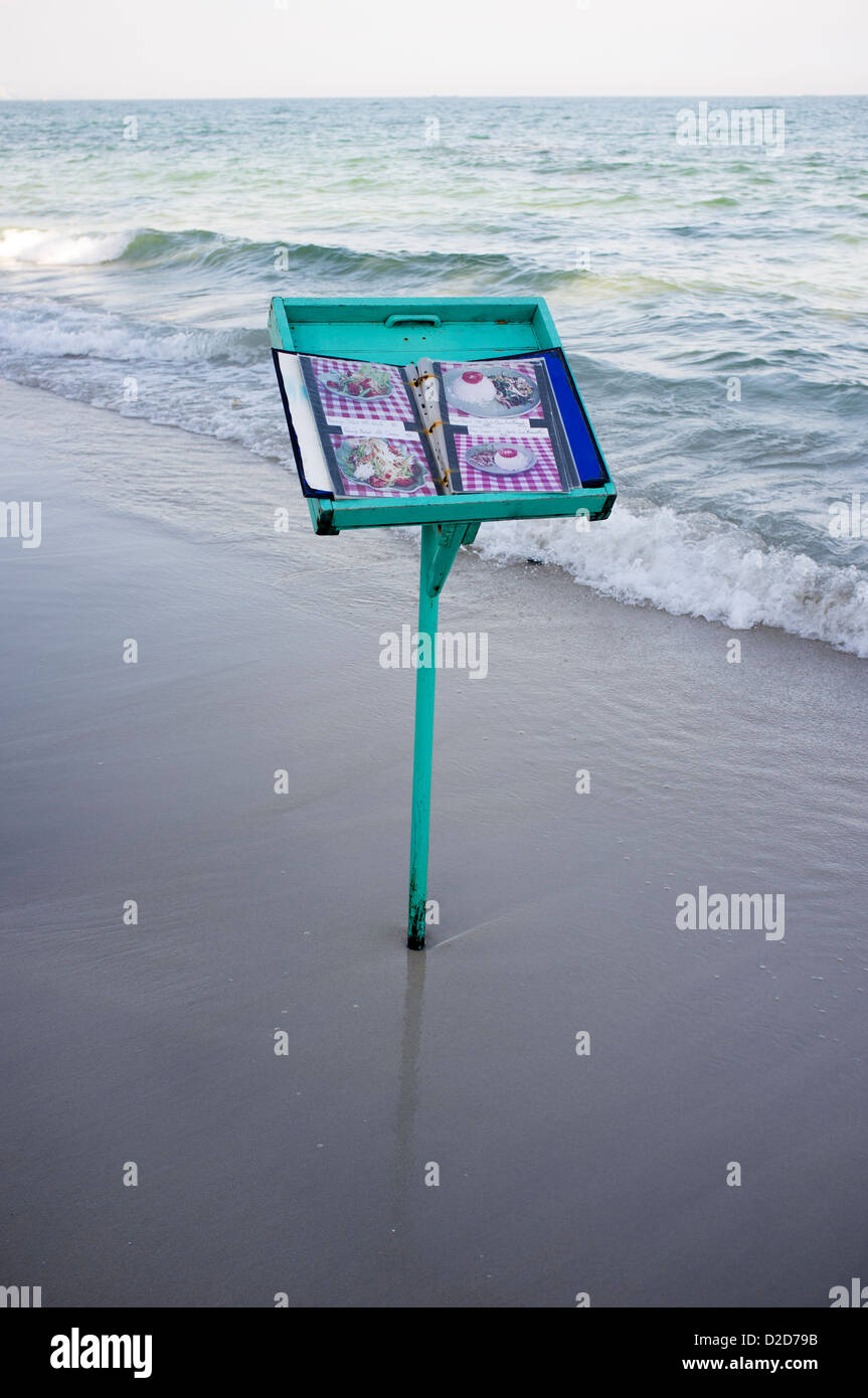Seafront Beach Restaurant Menu Stock Photo - Alamy