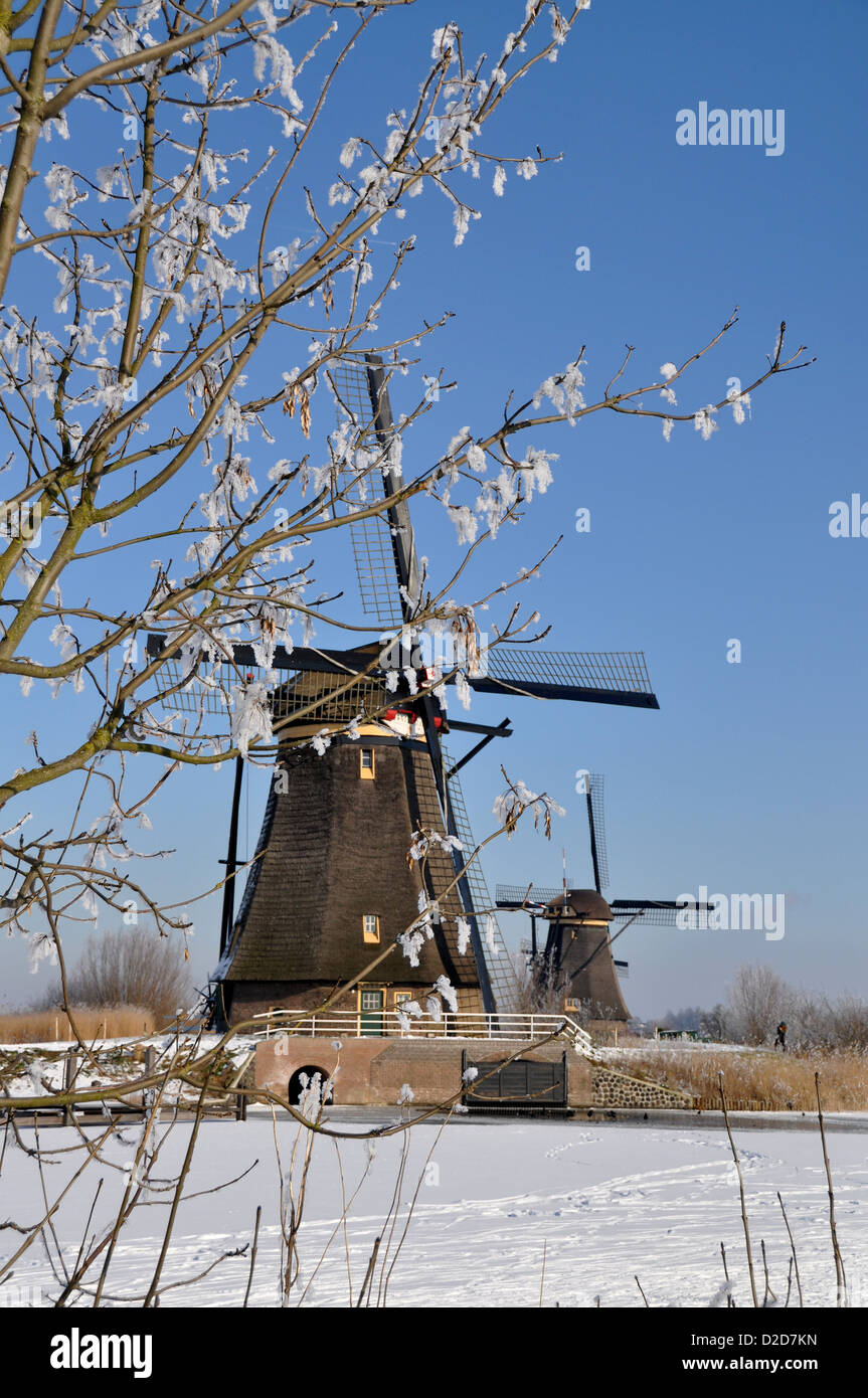 Old windmills in snow hi-res stock photography and images - Alamy