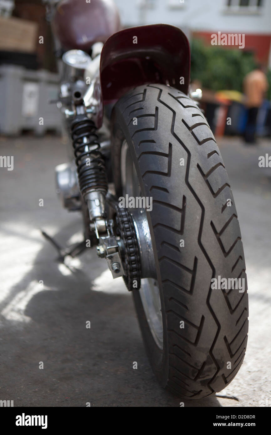 Rear tire of motorcycle Stock Photo - Alamy