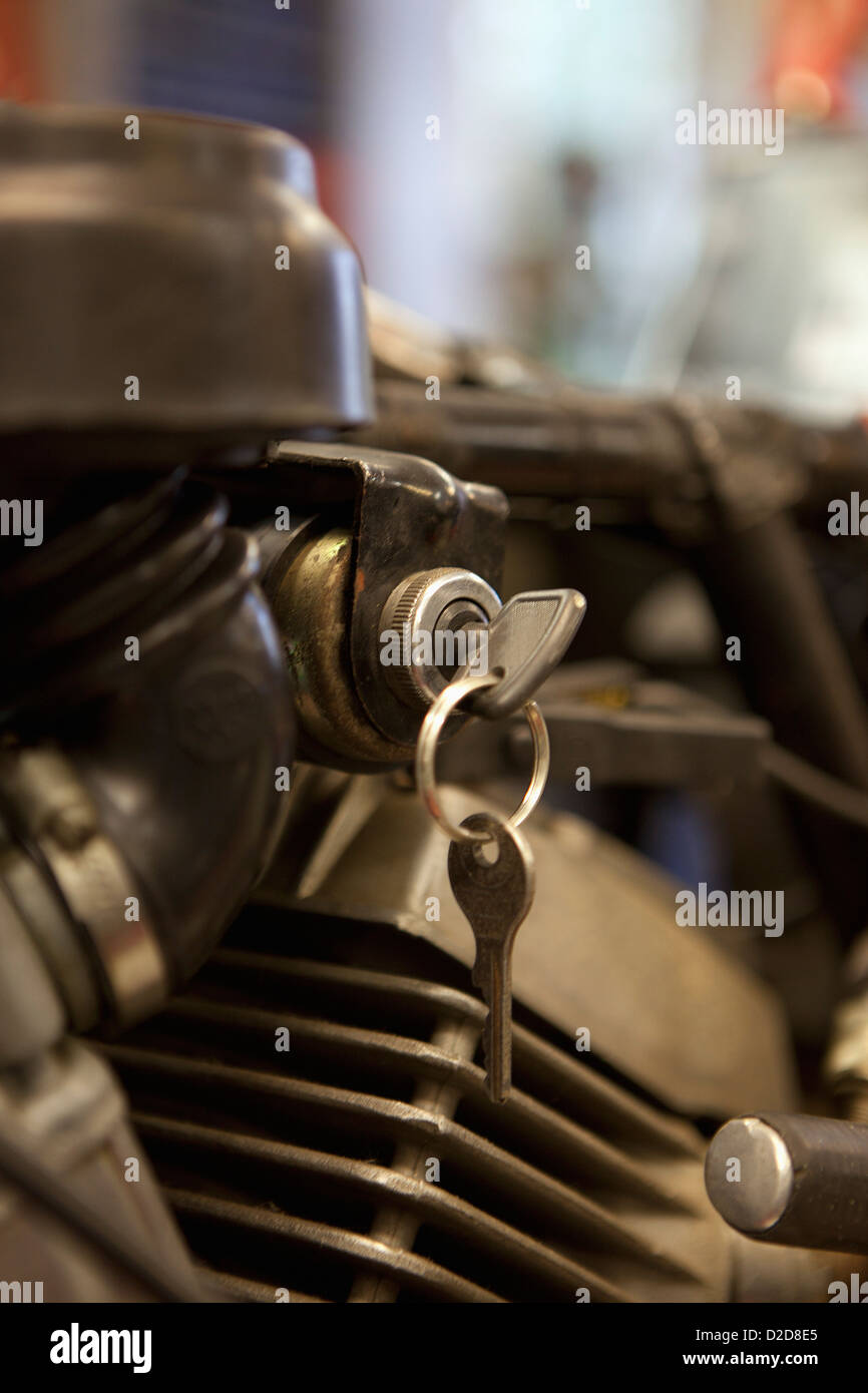 Motorcycle key in ignition Stock Photo - Alamy