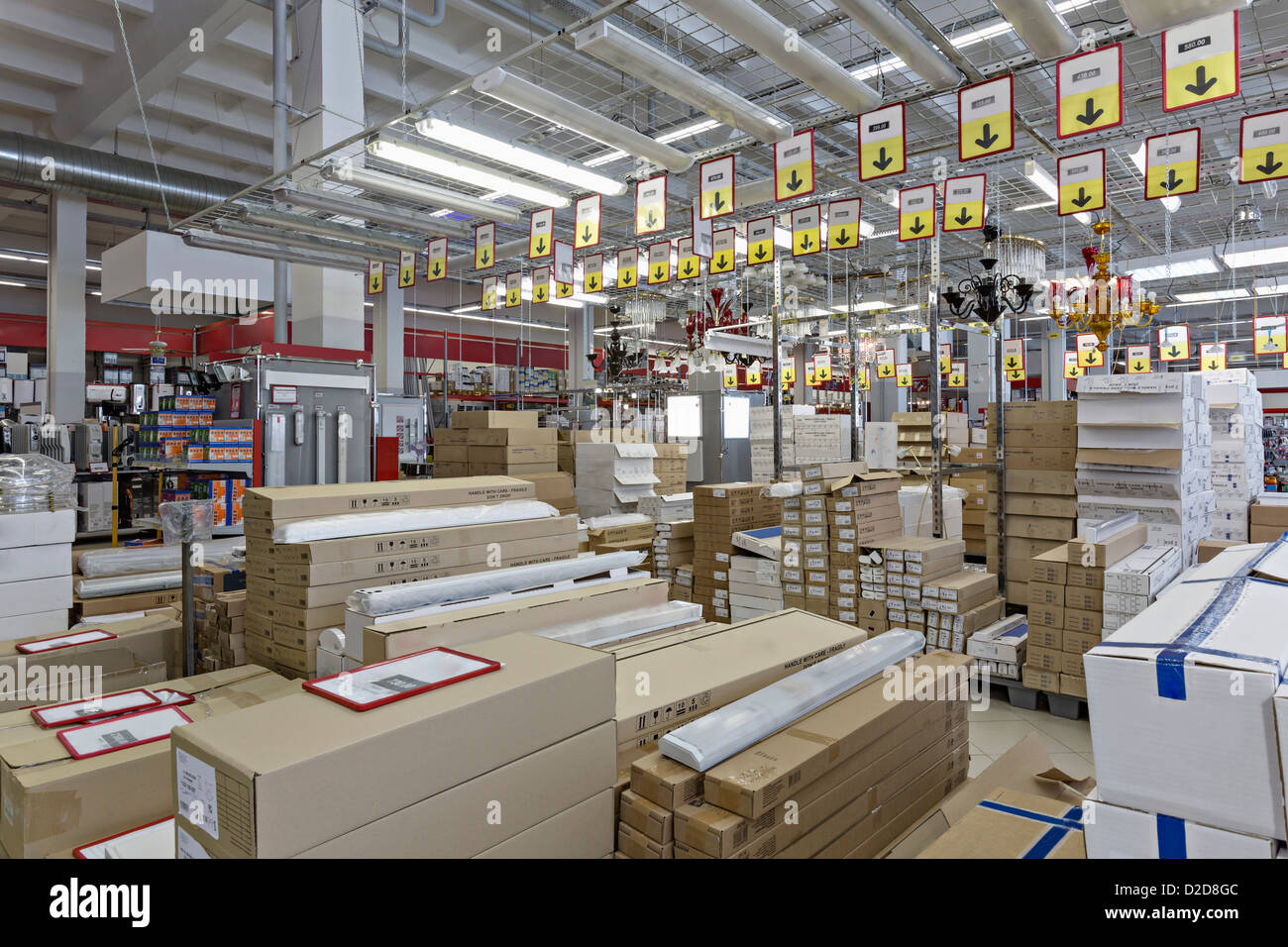 Packaged warehouse store goods Stock Photo - Alamy