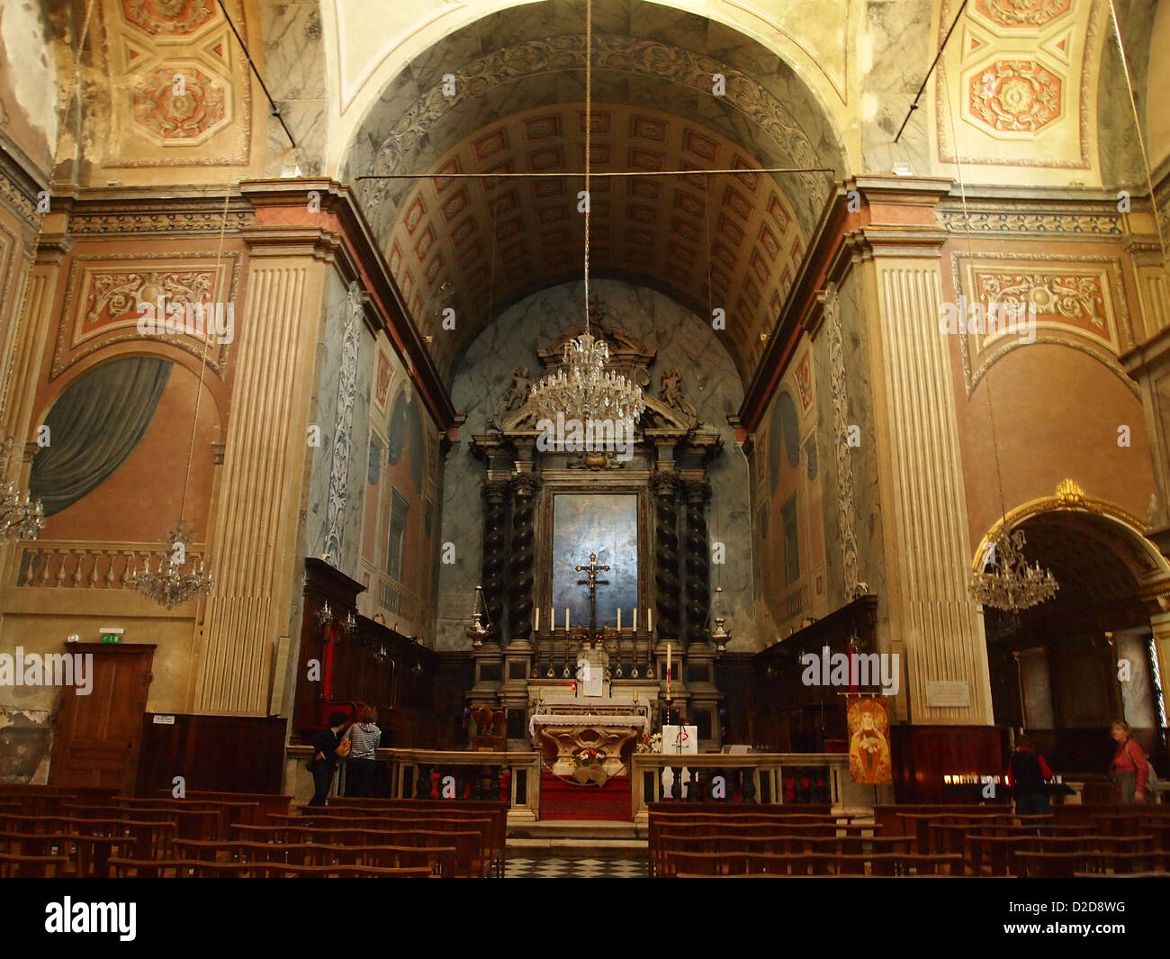 An altar in a small church Stock Photo - Alamy