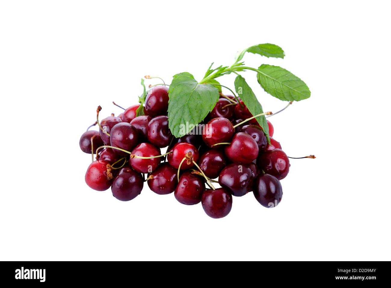 group of cherries isolated on white background Stock Photo - Alamy