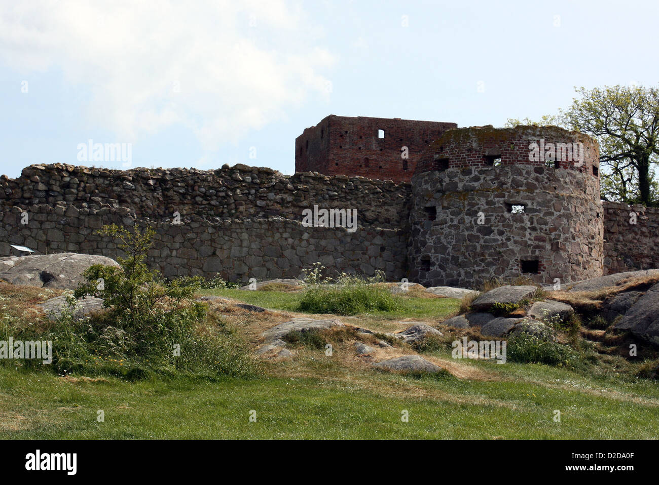 The ruins of the Hammershus on the Danish island Bornholm Stock Photo ...