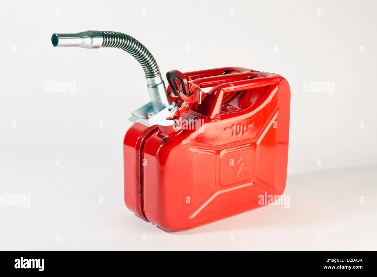 A red metal gasoline can Stock Photo - Alamy