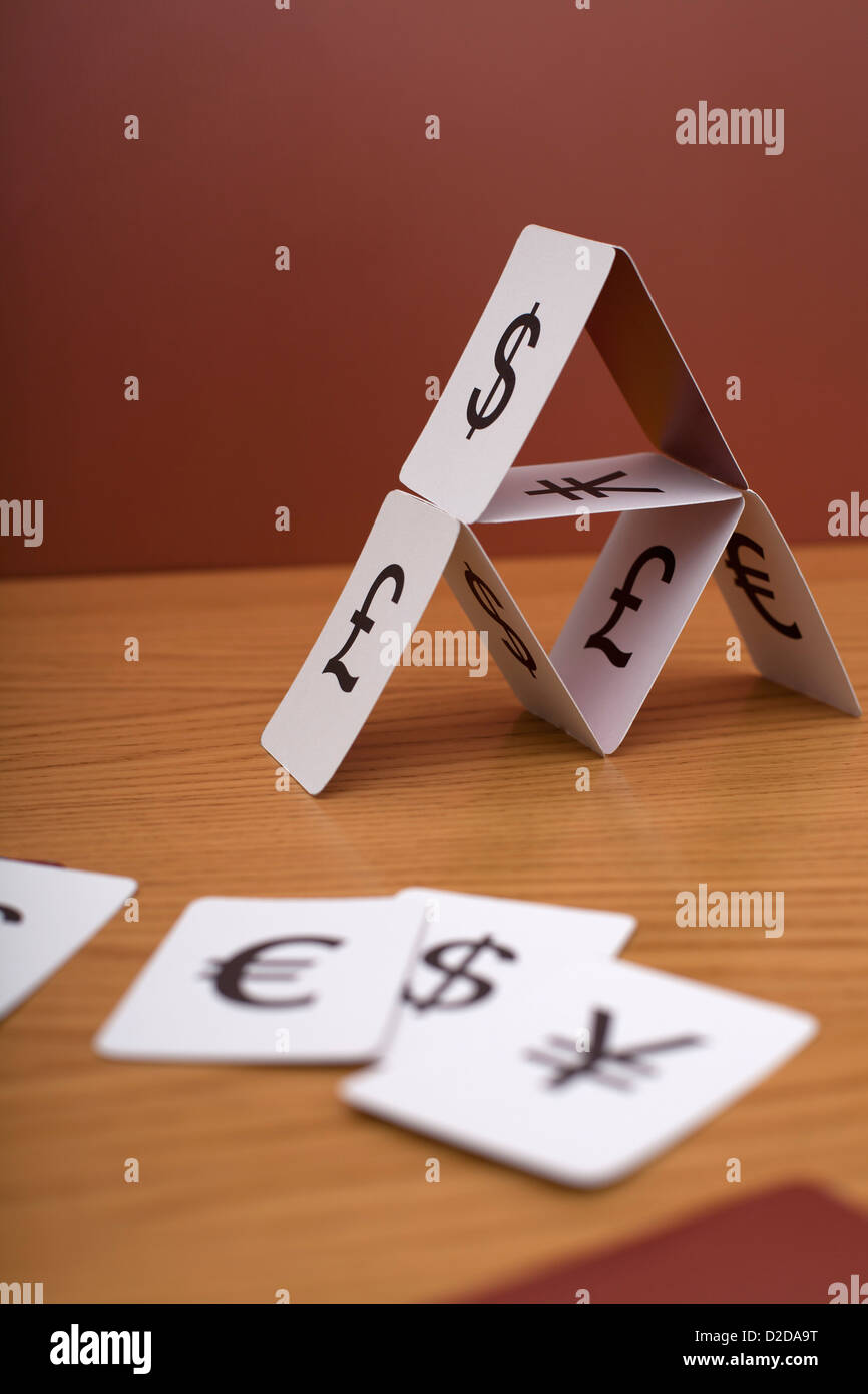 Pound house of cards hi-res stock photography and images - Alamy