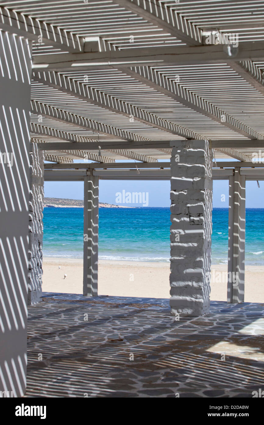 Play of light and shadow in beach shelter Stock Photo - Alamy