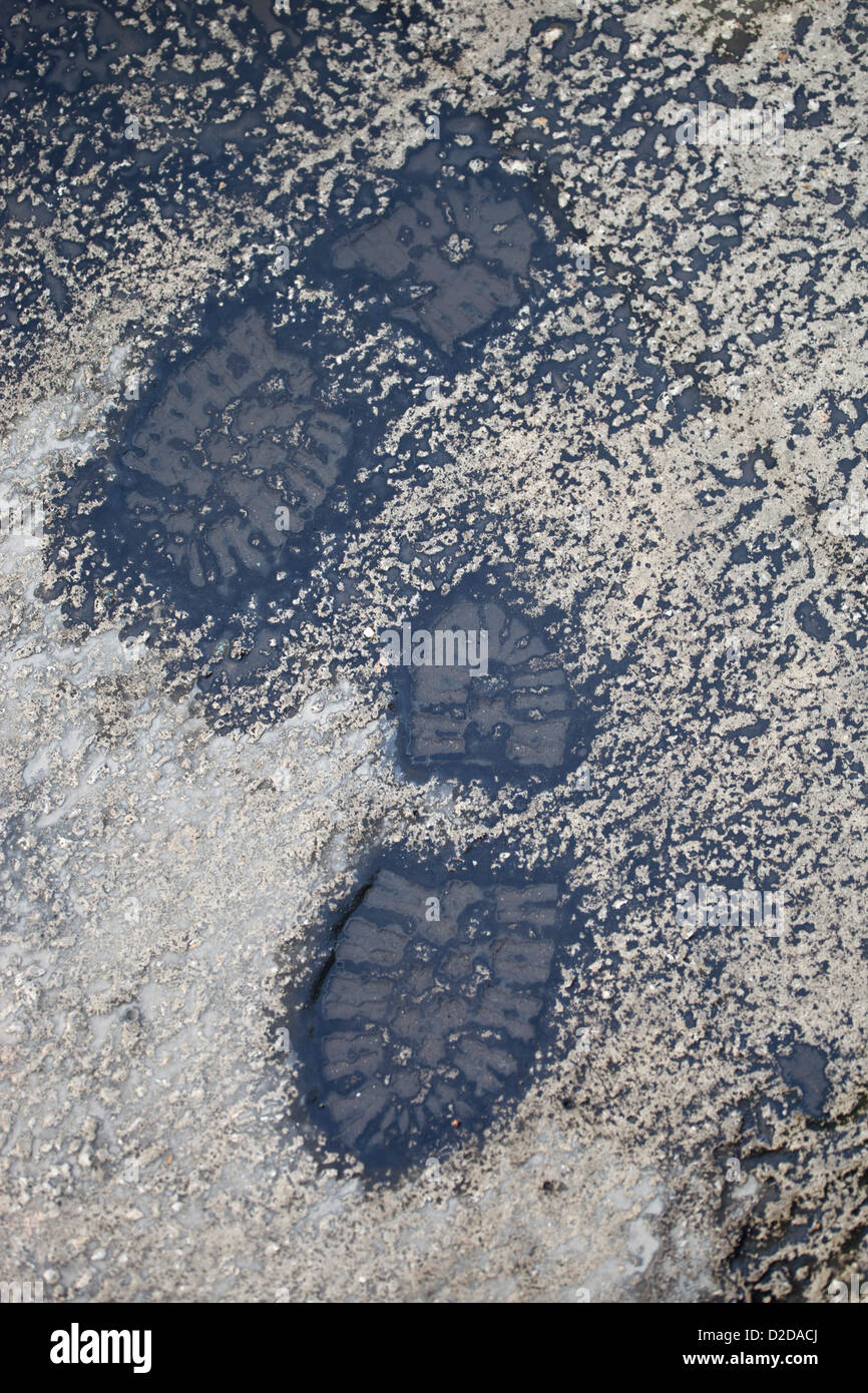 Footprint in the dirt Stock Photo - Alamy
