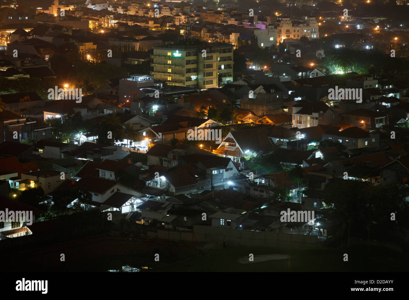 House and residential structures of Jakarta, Indonesia, high angle view ...