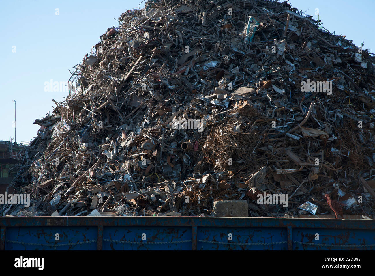 Scrap metal heap in container Stock Photo - Alamy