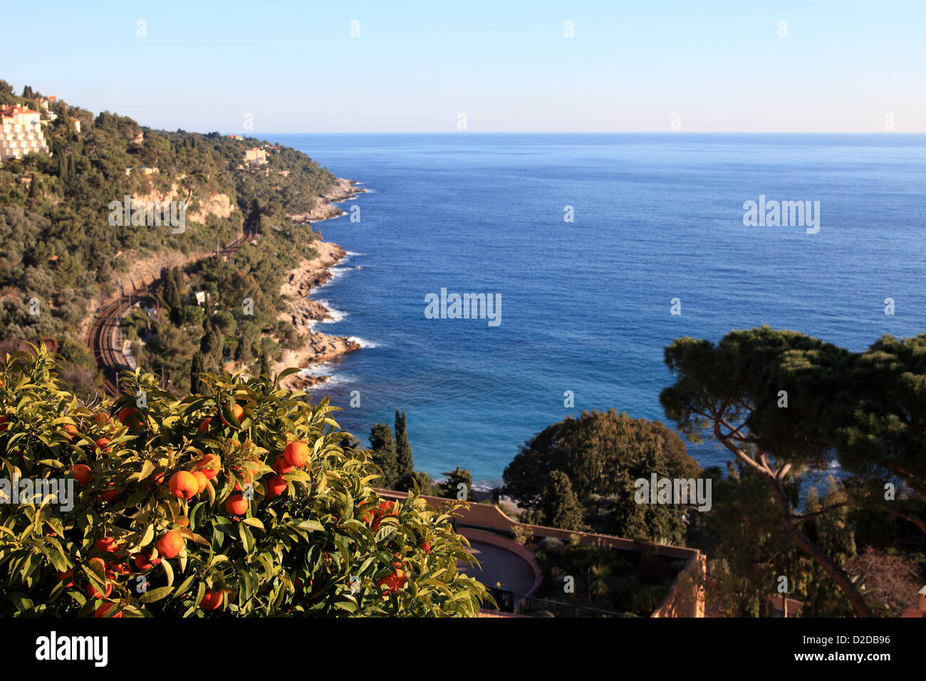 Top view above the Cap Martin near Menton Stock Photo - Alamy