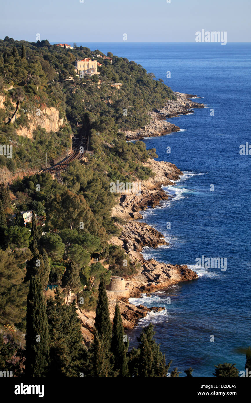 Top view above the Cap Martin near Menton Stock Photo - Alamy