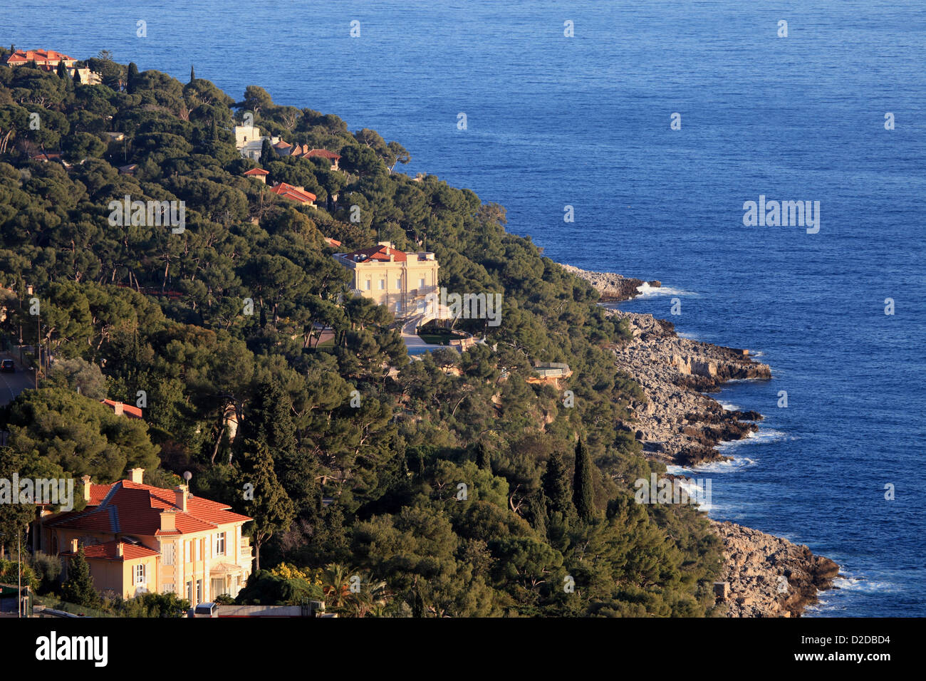 Top view above the Cap Martin near Menton Stock Photo - Alamy