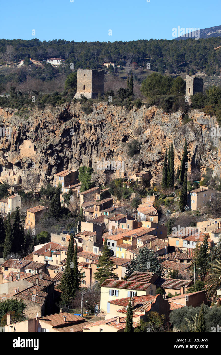 Picturesque Provence village of Cotignac Stock Photo - Alamy