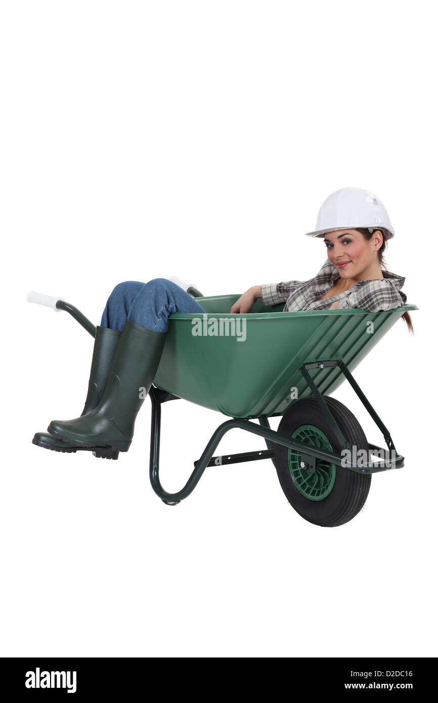 Old woman with wheelbarrow Cut Out Stock Images & Pictures - Alamy