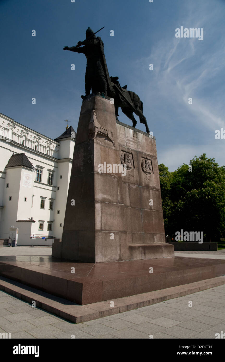 A statue of Gediminas, Grand Duke of Lithuania, the 14th-century ...