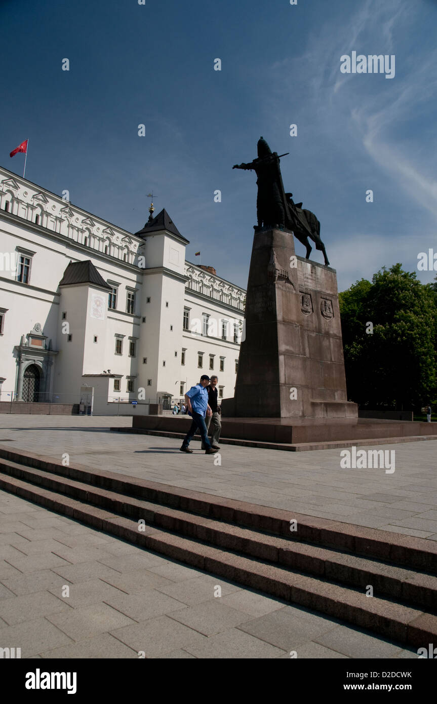 A statue of Gediminas, Grand Duke of Lithuania, the 14th-century ...