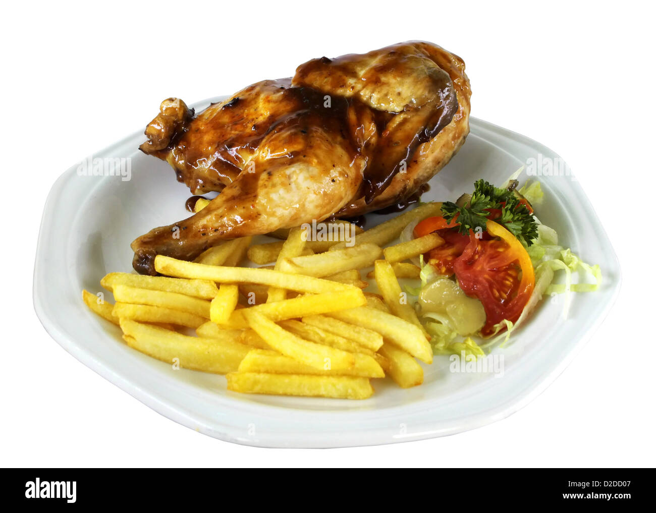 Half chicken and chips hi-res stock photography and images - Alamy