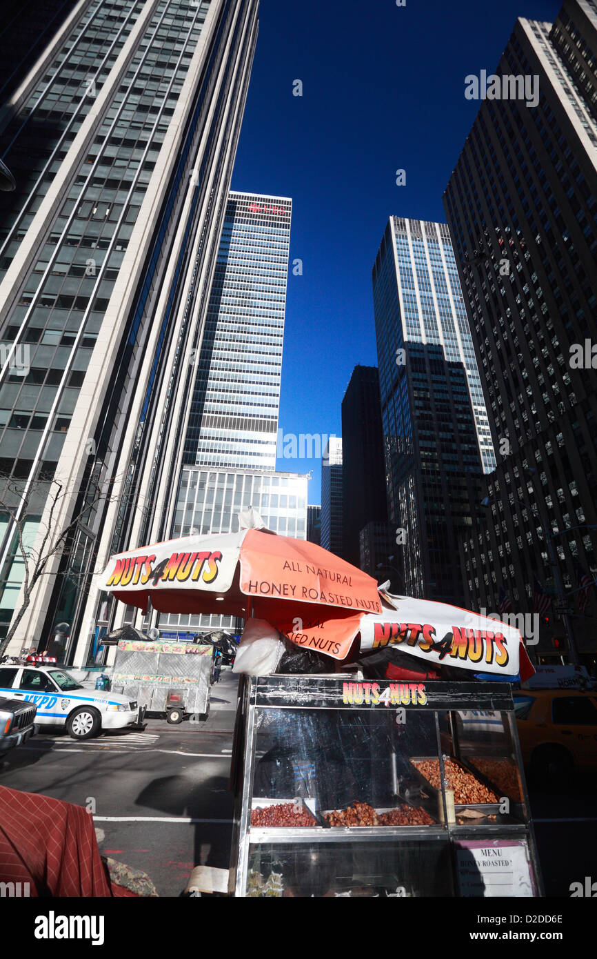 Manhattan skyscrapers, from street level Stock Photo - Alamy
