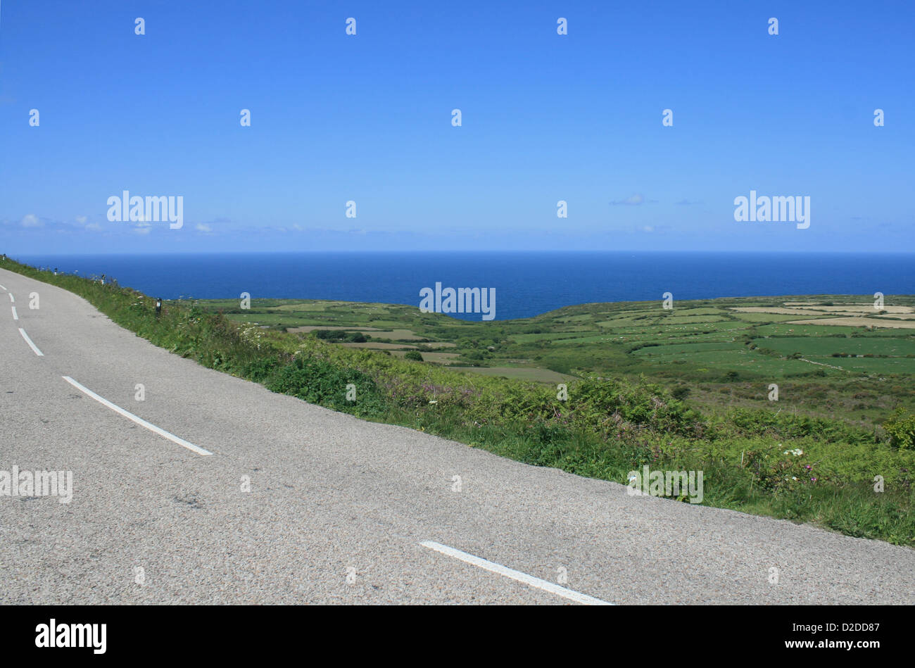Coastal road, West Cornwall Stock Photo - Alamy