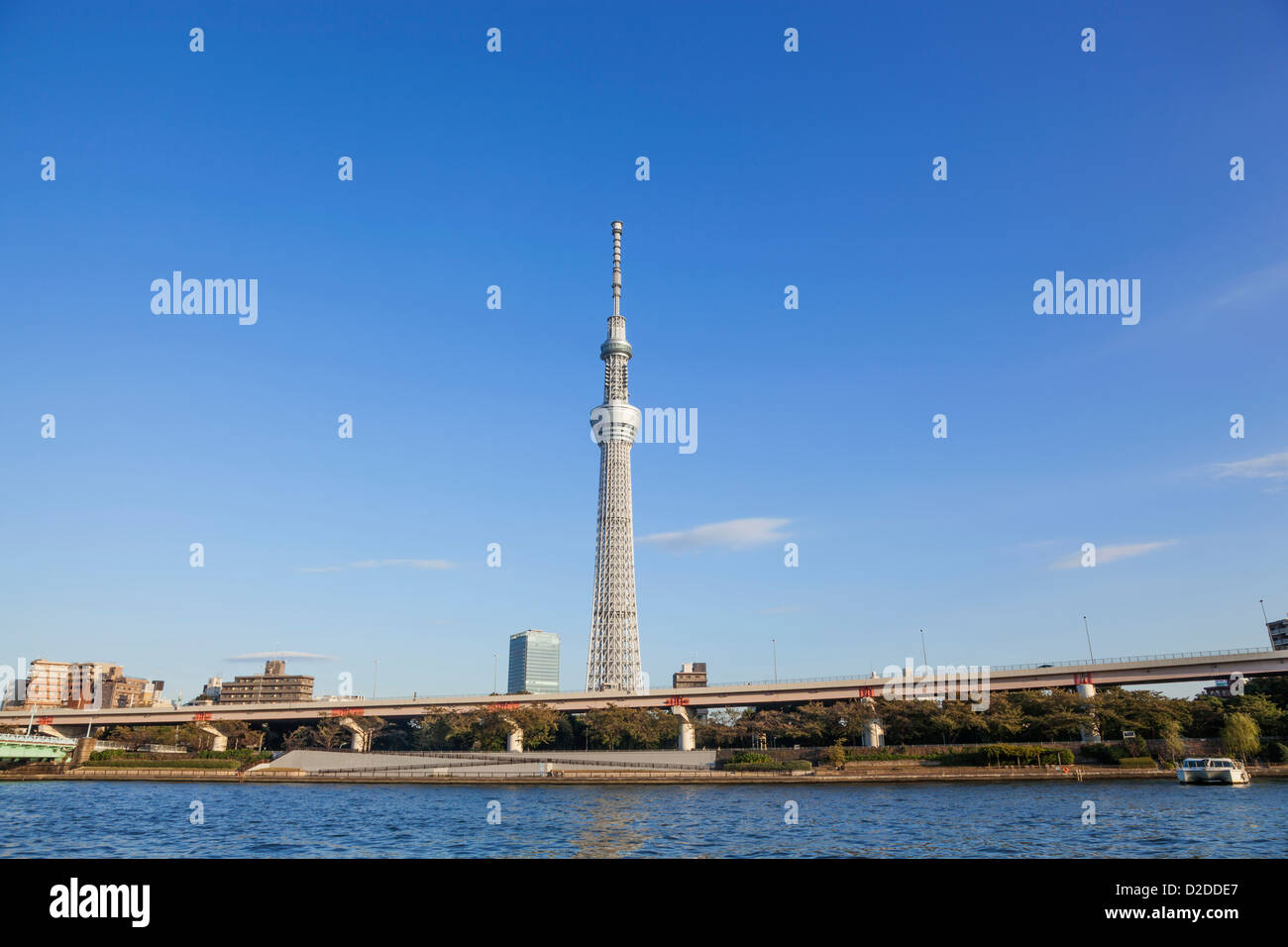 Japan, Honshu, Kanto, Tokyo, Asakusa, Skytree Tower and Sumidagawa ...