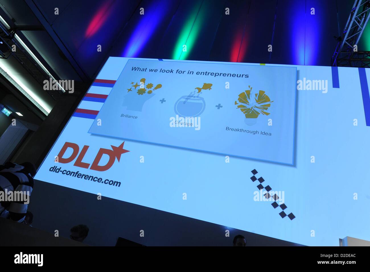 MUNICH/GERMANY - JANUARY 20: A feature of the podium during the Digital ...