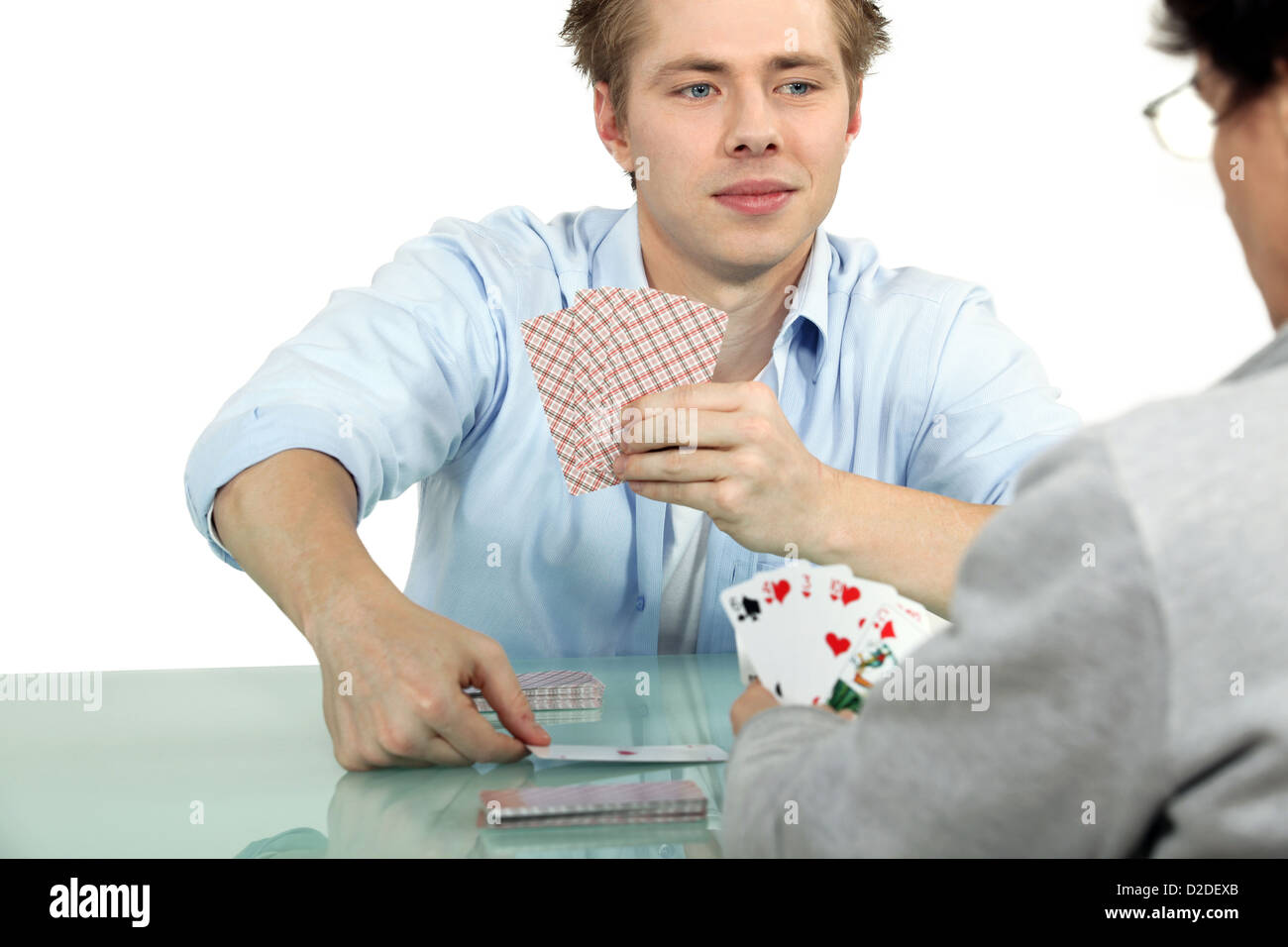 male colleagues playing cards Stock Photo - Alamy