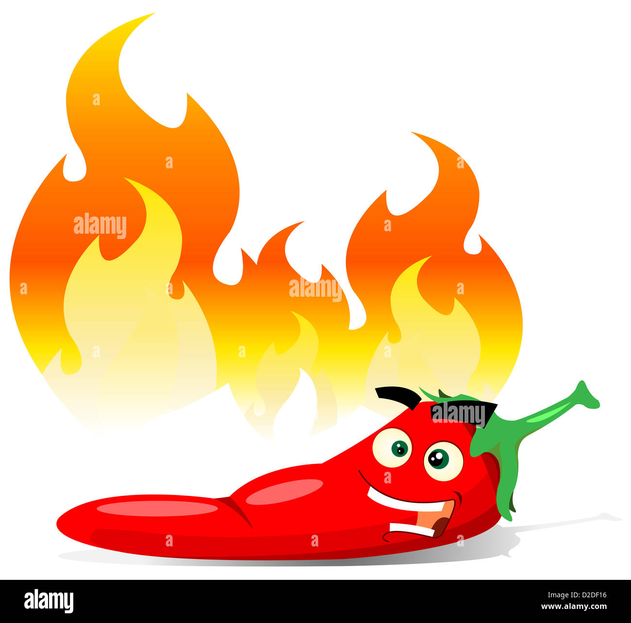 Illustration of a cartoon happy red pepper spice character Stock Photo ...