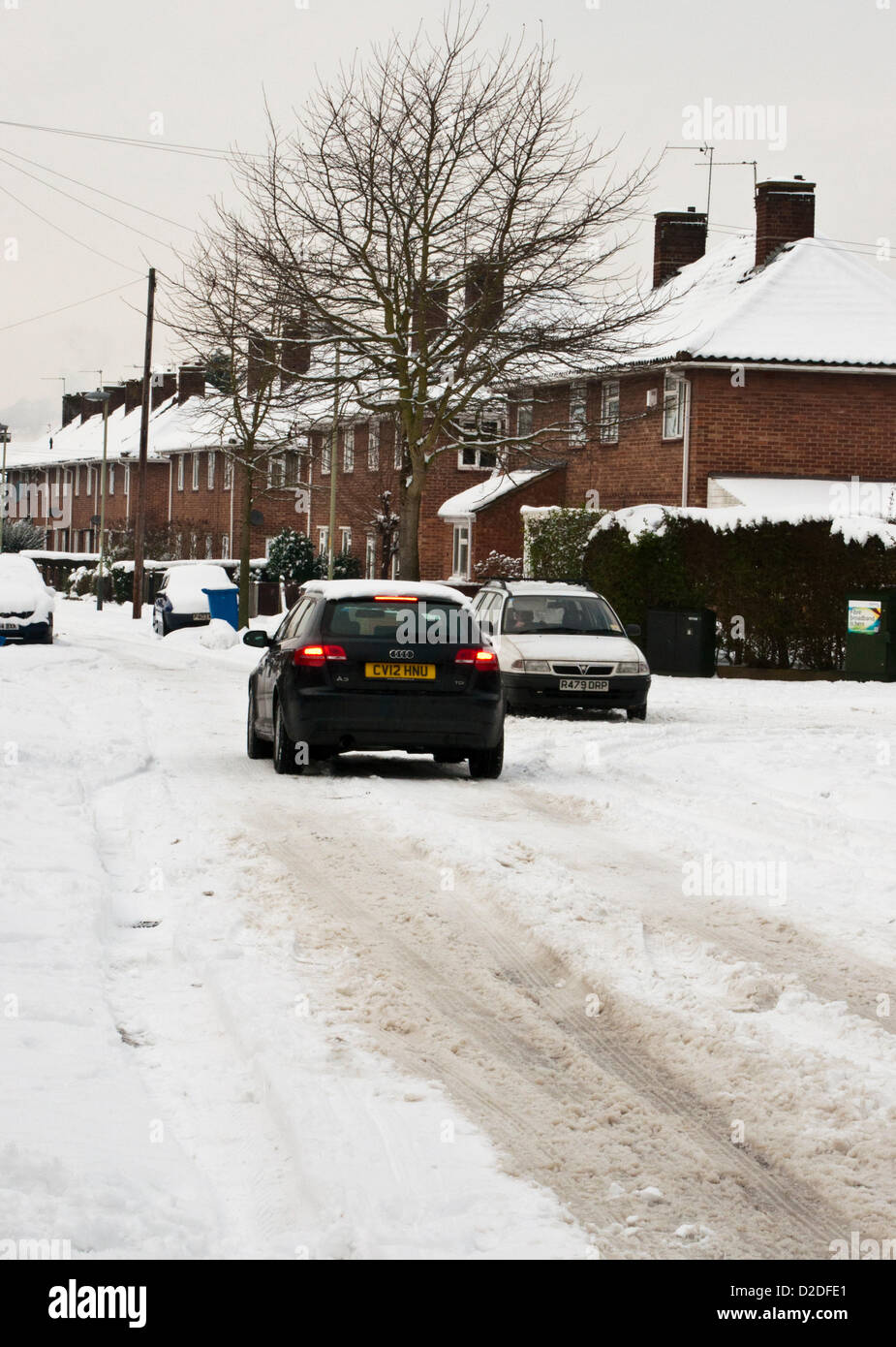 Norwich roads snow Stock Photo - Alamy