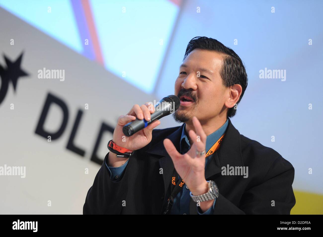 MUNICH/GERMANY - JANUARY 21: David Liu speaks on the podium during the ...