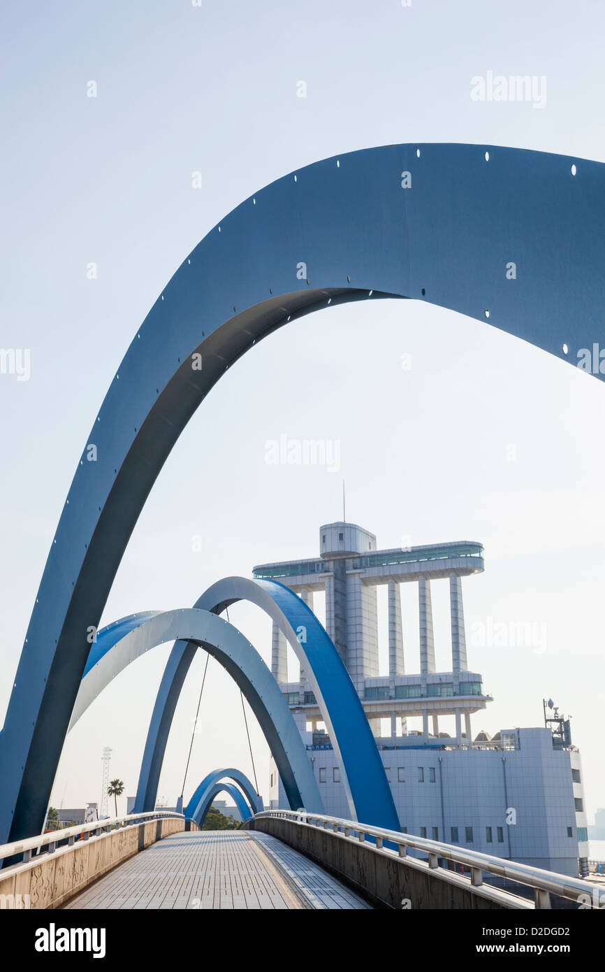 Japan, Honshu, Aichi, Nagoya, Nagoya Port, Port Bridge and Nagoya Port ...