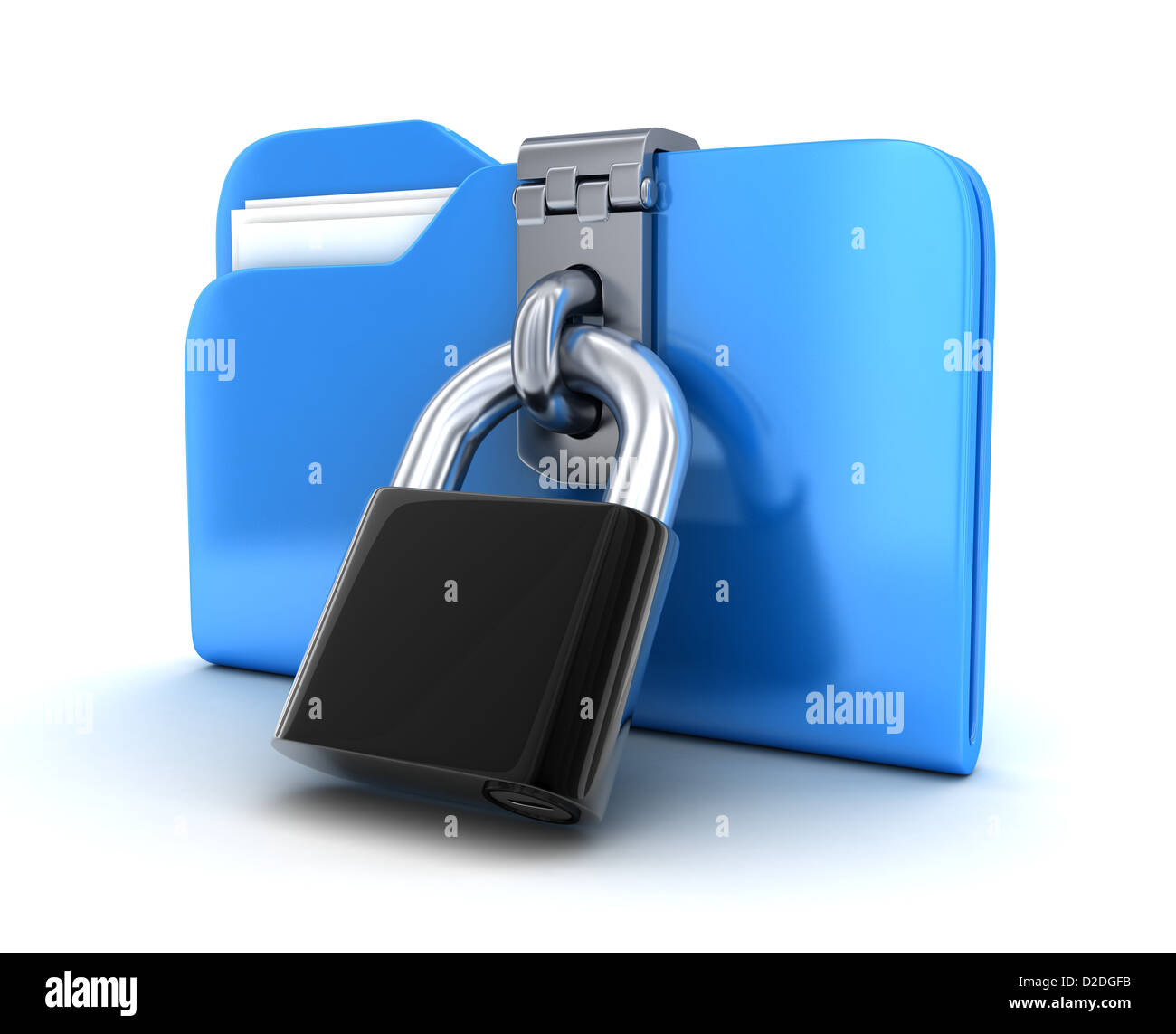 File blue and lock (done in 3d Stock Photo - Alamy