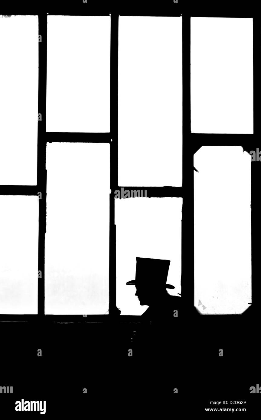 Man window silhouette Black and White Stock Photos & Images - Alamy