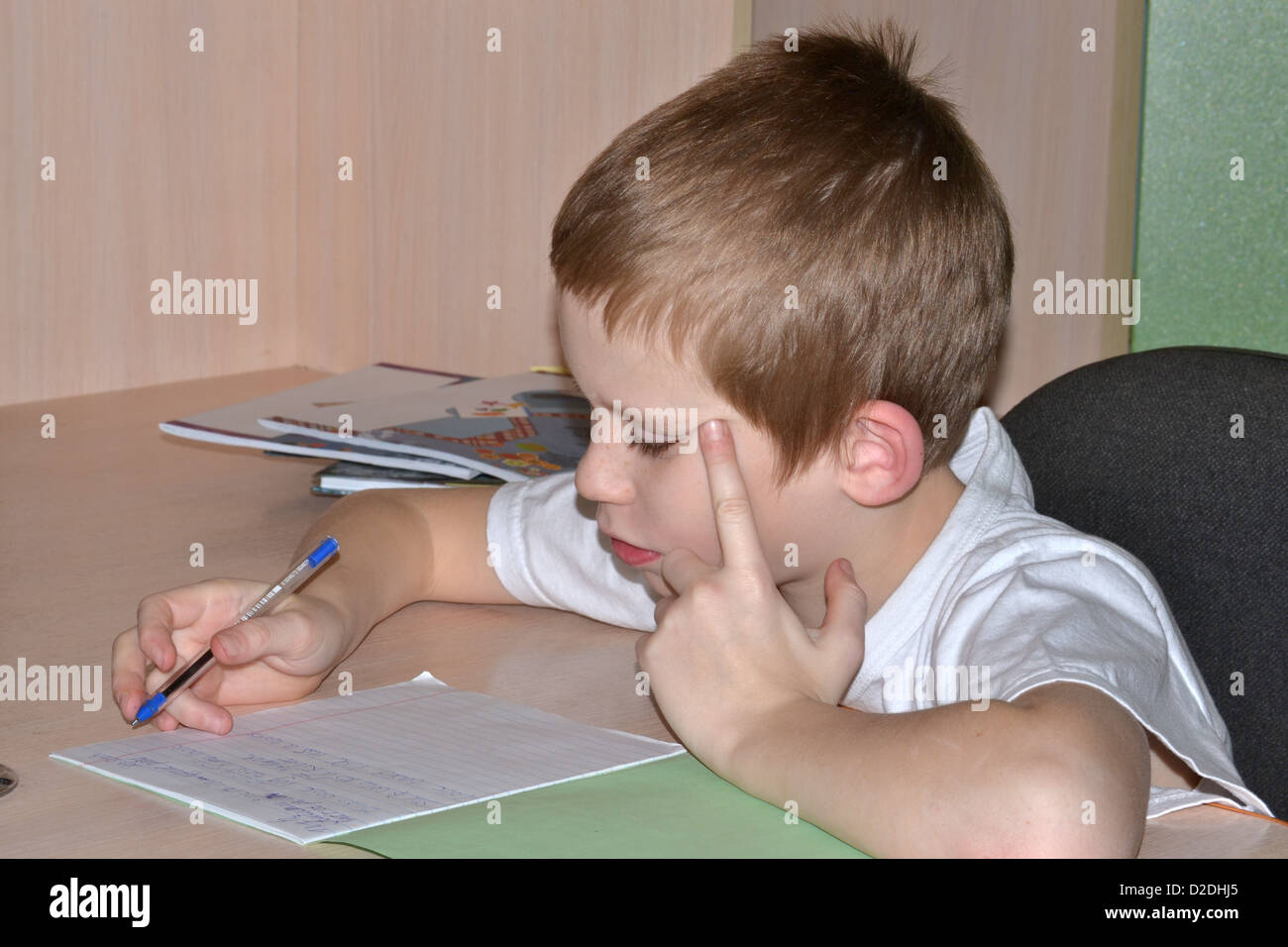 The boy does homework Stock Photo - Alamy The boy does homework Stock Photo - Alamy