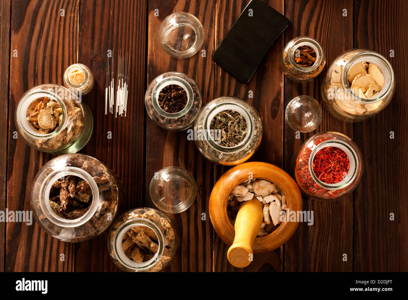 Various Chinese medical herbs and medical instruments Stock Photo - Alamy