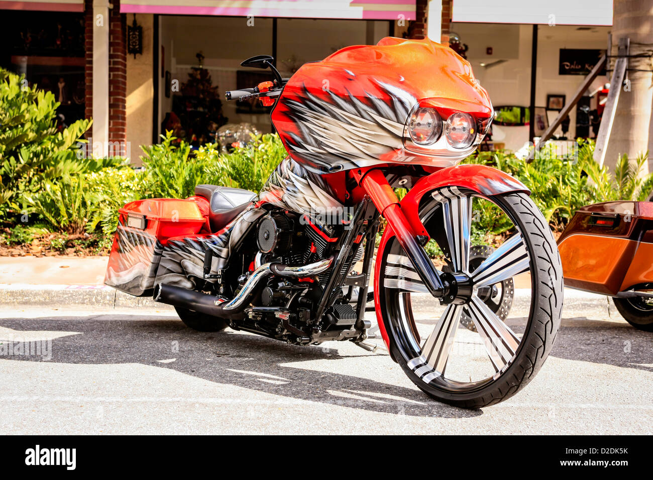 Custom built Harley Chopper at the Thunder in the Bay motorcycle event ...