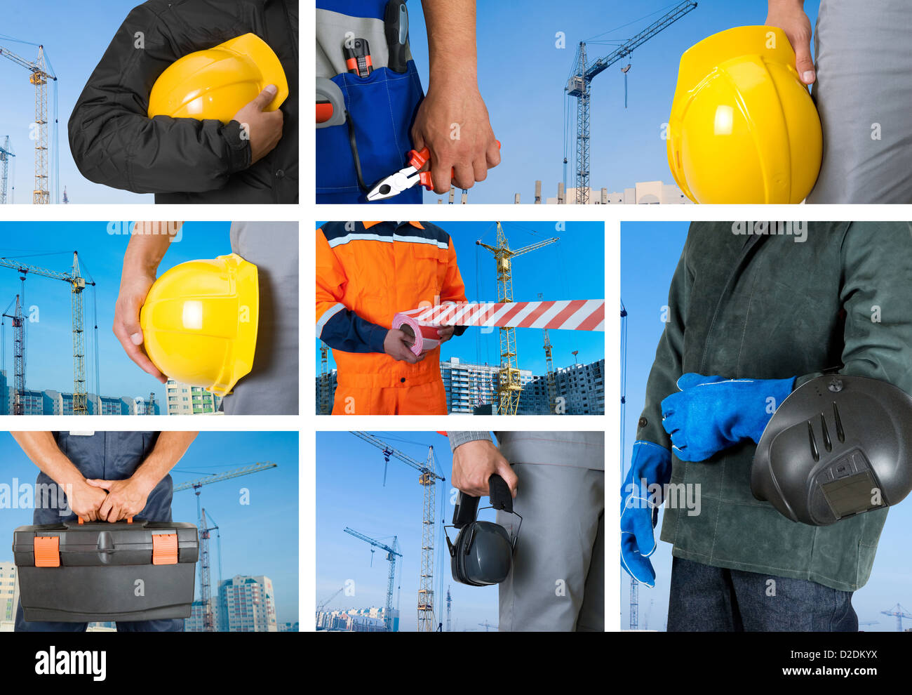 Collage of construction workers hi-res stock photography and images - Alamy