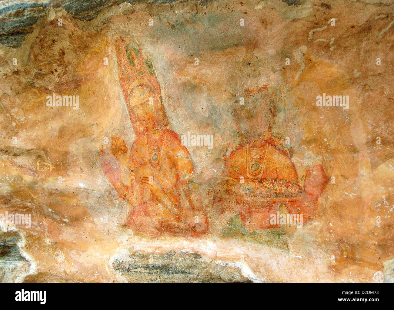 Apsara celestial nymphs - ancient painting on the walls in the Lion ...