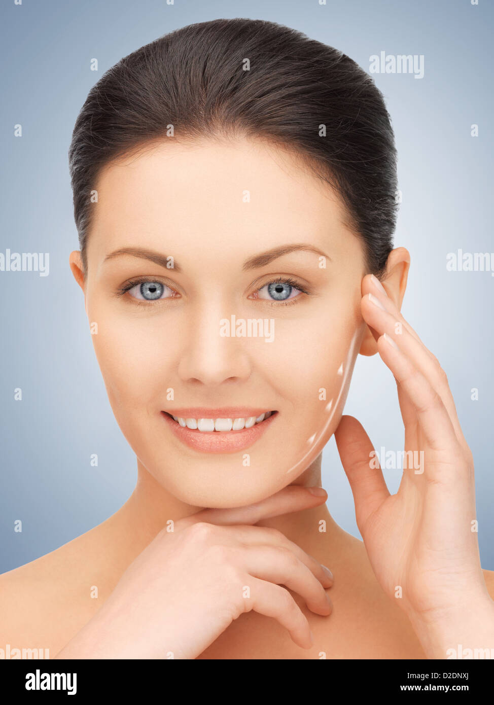 face and hands of beautiful woman Stock Photo - Alamy
