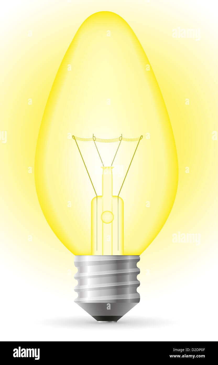 light bulb illustration isolated on white background Stock Photo - Alamy