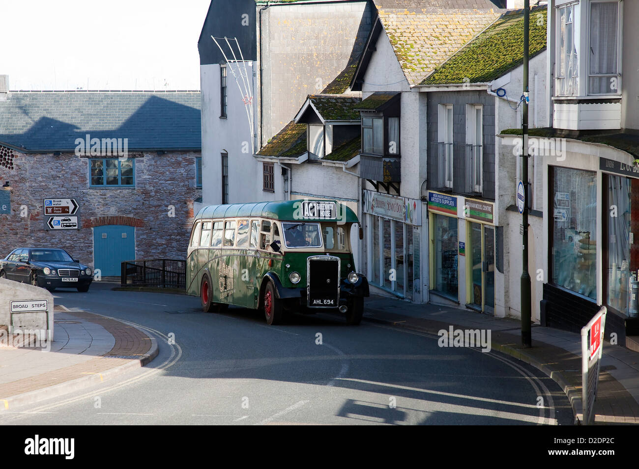Old Bus in Brixham Stock Photo - Alamy