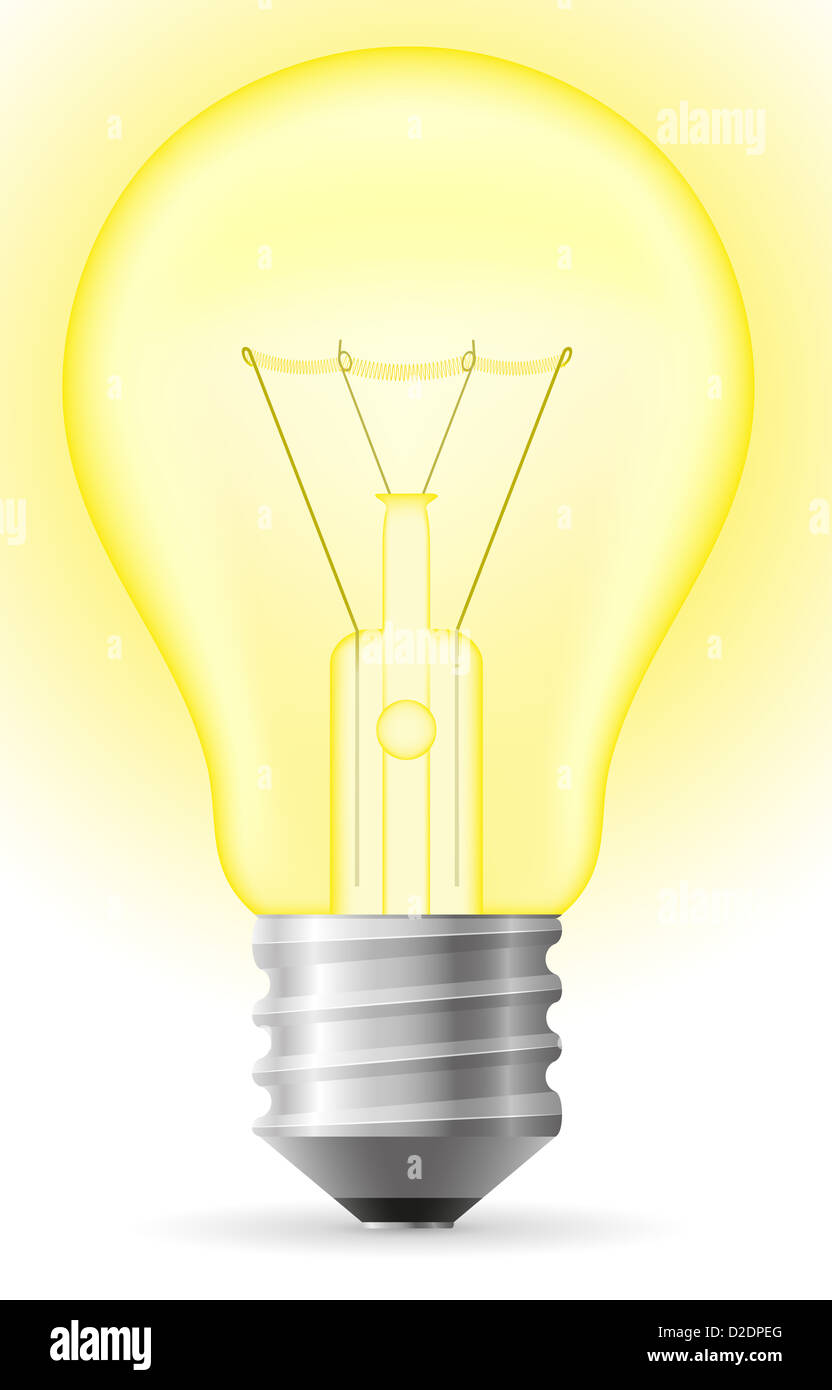 light bulb illustration isolated on white background Stock Photo - Alamy