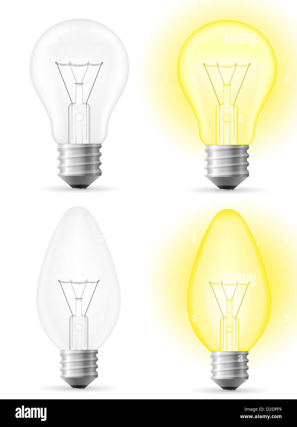 light bulb illustration isolated on white background Stock Photo - Alamy