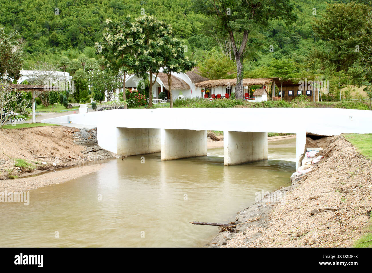white bridge in an Asian garden Stock Photo - Alamy