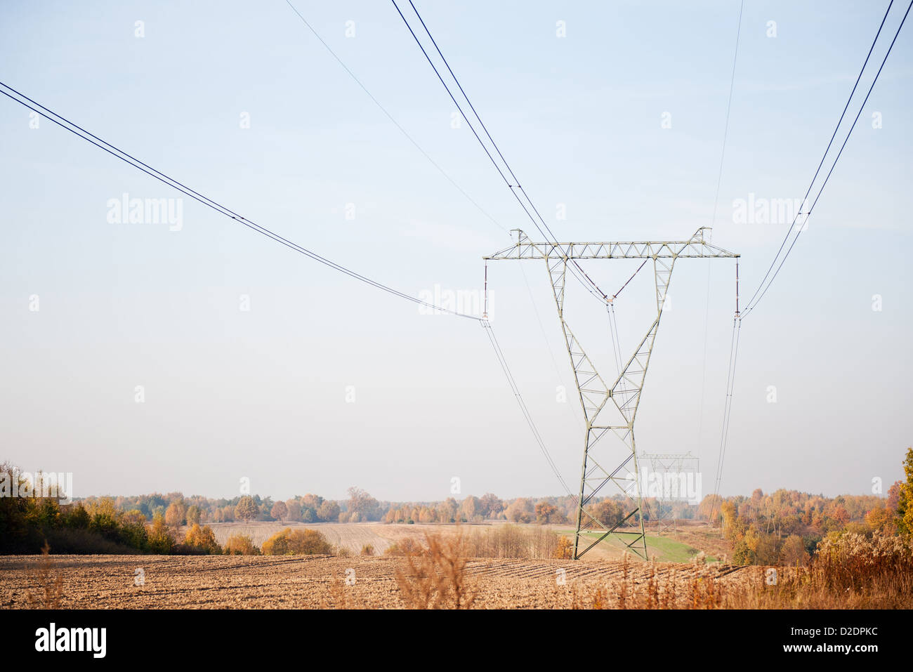 Electric power transmission or power grid pylon Stock Photo - Alamy