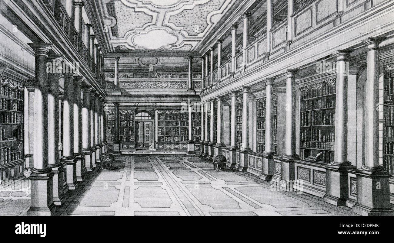 ST PETERSBURG Library of the Kunstkammer shortly after it's opening by ...