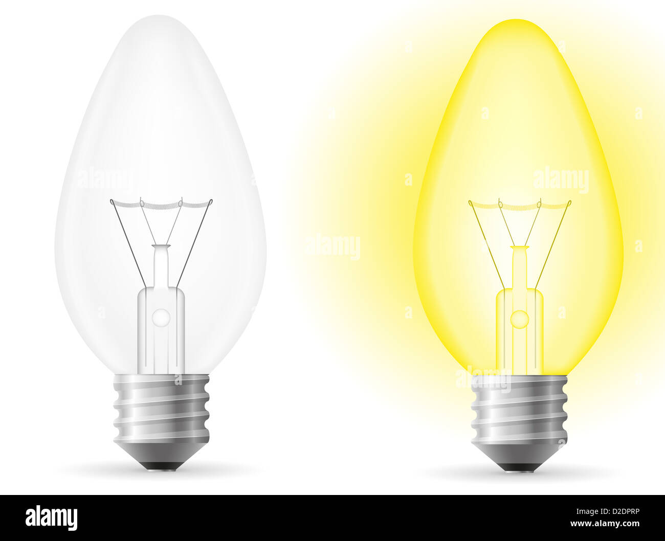 light bulb illustration isolated on white background Stock Photo - Alamy