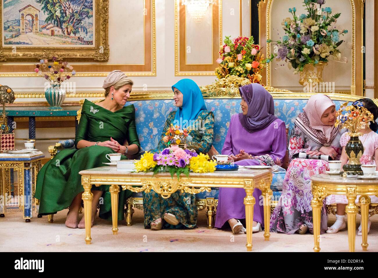 Crown Princess Maxima of the Netherlands (L) at the Istana Nurul Imam ...